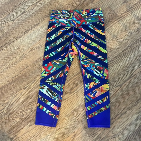 Athleta | Pants & Jumpsuits | Colorful Athleta Capri Workout Pants ...